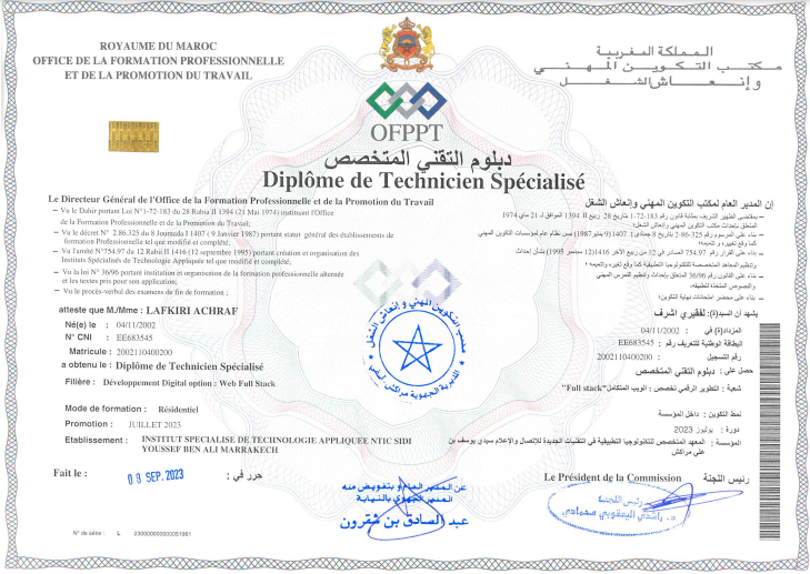 Achraf Lafkiri — Full-Stack Developer (EN/FR/AR)